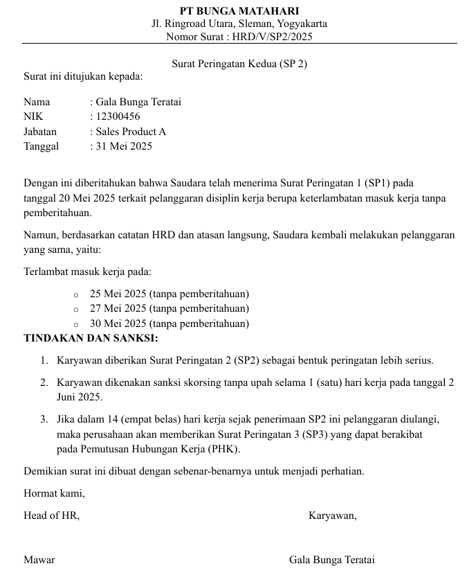Jenis-Jenis Surat Peringatan Kerja: SP 1 sampai SP 3 - BroadwaysHR